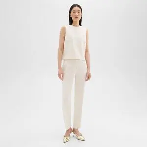 Theory Treeca Full Length Pants In Admiral Crepe - Rice