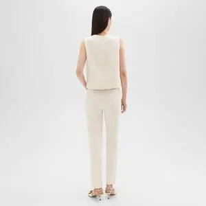 Theory Treeca Full Length Pants In Admiral Crepe - Rice
