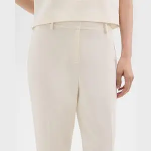 Theory Treeca Full Length Pants In Admiral Crepe - Rice