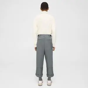 Theory Wide-leg Cotton Twill Pants - Light Spruce