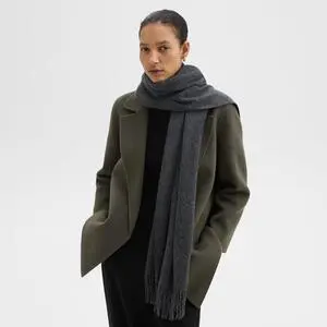 Theory Classic Scarf In Cashmere Charcoal Melange
