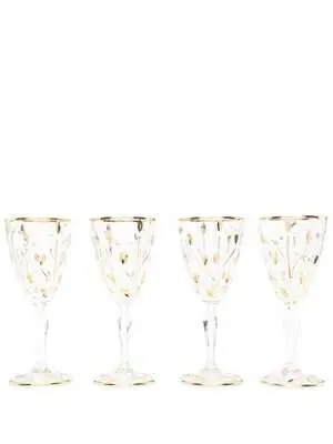LES-OTTOMANS Crystal Goblet Glasses - Neutrals
