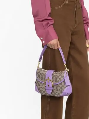 Coach Soho Monogram-Jacquard Shoulder Bag - Purple | Editorialist