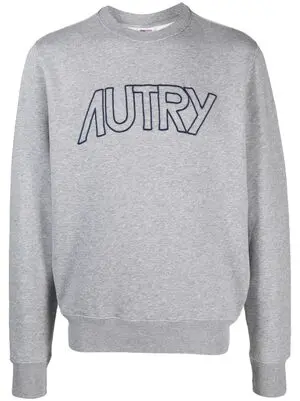 AUTRY Logo-print Cotton Sweatshirt - Grey