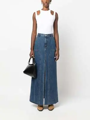 SLVRLAKE High-waist Denim Maxi Skirt