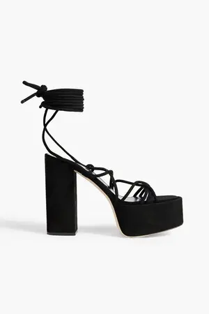Paris Texas Malena 130 Suede Platform Sandals - Black