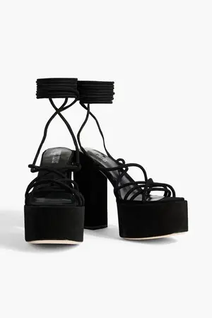 Paris Texas Malena 130 Suede Platform Sandals - Black