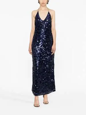 Oseree Sequinned Halterneck Dress