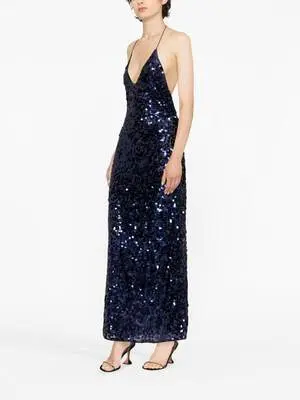 Oseree Sequinned Halterneck Dress