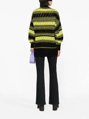 GANNI Stripe-pattern Knitted Cardigan