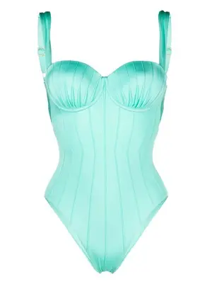 NOIRE SWIMWEAR Ribbed Balconette Swimsuit