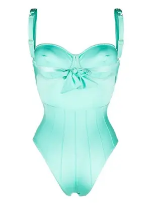 NOIRE SWIMWEAR Ribbed Balconette Swimsuit