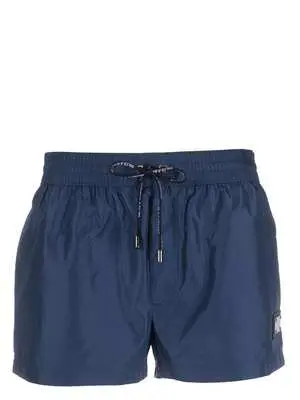 Dolce & Gabbana Logo-plaque Swim Shorts - Blue