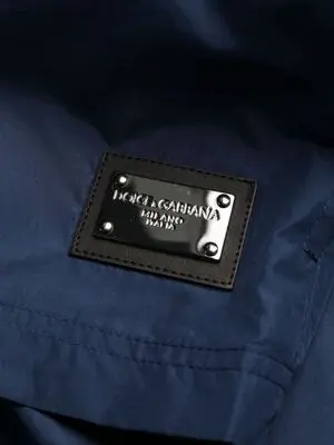 Dolce & Gabbana Logo-plaque Swim Shorts - Blue