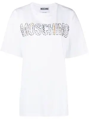 Moschino Embroidered Logo T-shirt - White