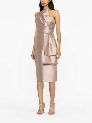 Alberta Ferretti Strapless Draped Midi Dress