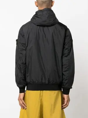Stone Island Compass Patch Hooded Jacket - Black