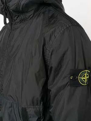Stone Island Compass Patch Hooded Jacket - Black