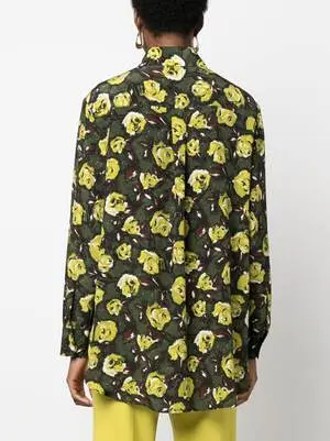 P.a.r.o.s.h Floral Print Silk Shirt
