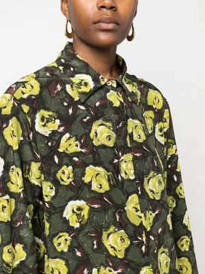 P.a.r.o.s.h Floral Print Silk Shirt