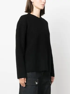 P.a.r.o.s.h Ribbed-knit Cashmere Sweatshirt - Black