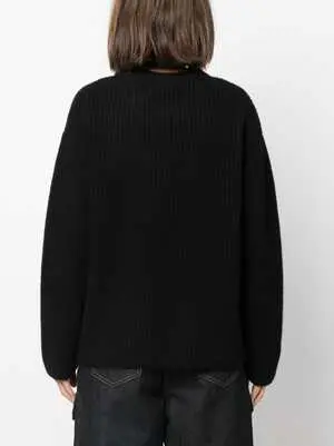 P.a.r.o.s.h Ribbed-knit Cashmere Sweatshirt - Black