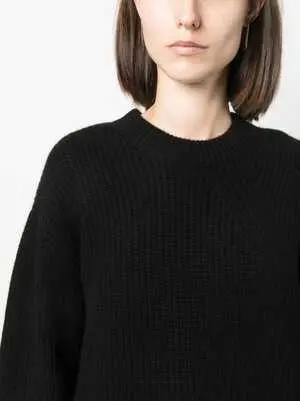 P.a.r.o.s.h Ribbed-knit Cashmere Sweatshirt - Black