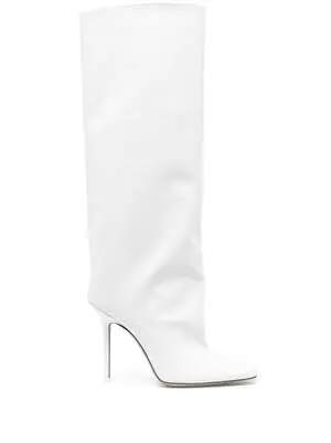 The Attico White Stiletto Knee-High Boots
