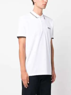 BOSS Logo-embroidered Polo Shirt - White