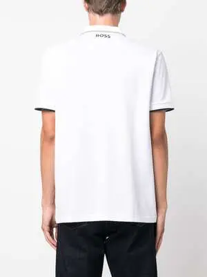 BOSS Logo-embroidered Polo Shirt - White