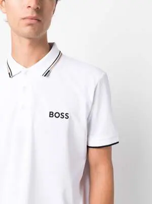 BOSS Logo-embroidered Polo Shirt - White