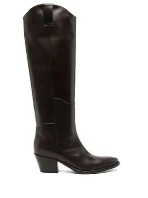 P.a.r.o.s.h 65mm Knee-high Leather Boots - Brown