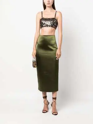 P.a.r.o.s.h Sequin-embellished Cropped Tank Top