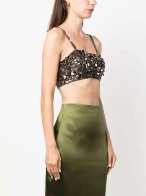 P.a.r.o.s.h Sequin-embellished Cropped Tank Top