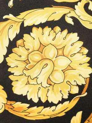 Versace Barocco-print Silk Shorts - Black