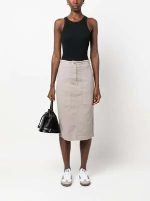 NUDE High-waisted Midi Skirt