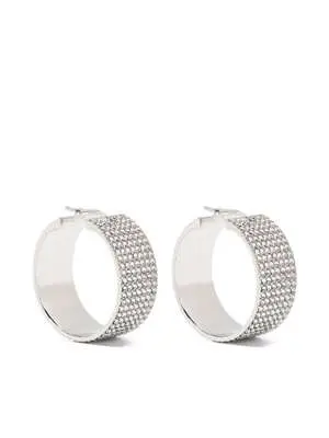 Amina Muaddi Crystal-embellished Hoop Earrings - Silver