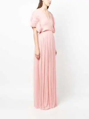 PNK Pleated Silk Floor-length Dress