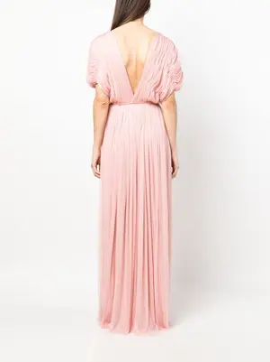 PNK Pleated Silk Floor-length Dress