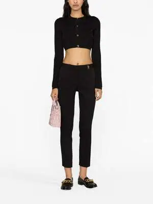 Versace La Greca Cropped Cardigan - Black