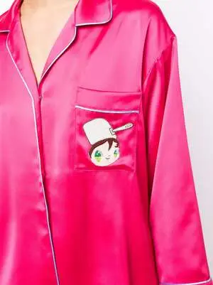 Mira Mikati Embroidered-doll Buttoned Pyjama Top
