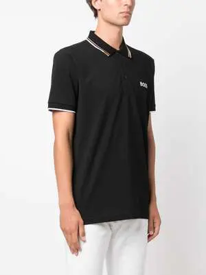 BOSS Logo-embroidered Polo Shirt - Black