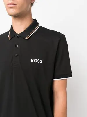 BOSS Logo-embroidered Polo Shirt - Black