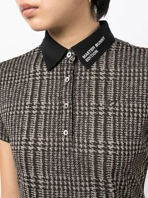 MASTER BUNNY EDITION Plaid Logo-patch Polo Shirt - Brown
