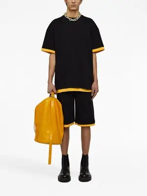 JIL SANDER Logo-print Two-tone T-shirt - Black