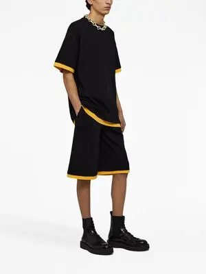 JIL SANDER Logo-print Two-tone T-shirt - Black