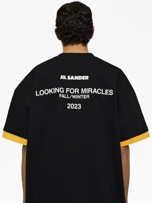 JIL SANDER Logo-print Two-tone T-shirt - Black