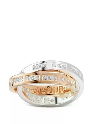 APM MONACO Intertwined Amour Love Morse Code Ring - Gold