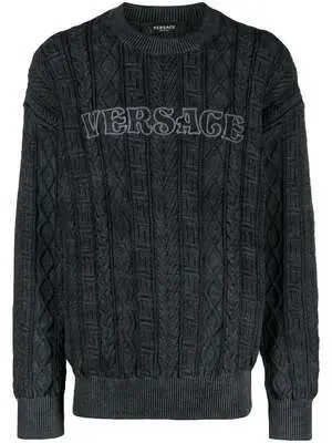 Versace Greca Cable-knit Jumper