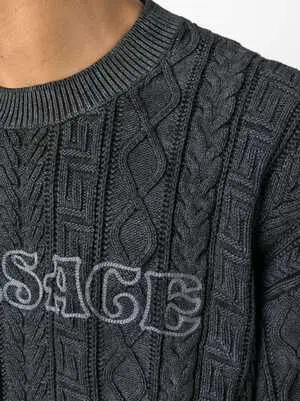 Versace Greca Cable-knit Jumper